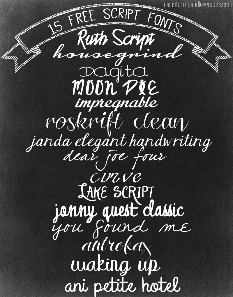 15 Free Script Fonts Rainstorms And Love Notes